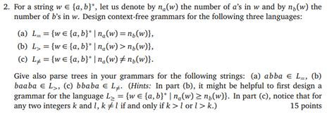 Solved 2 For A String W A B Let Us Denote By Na W The Chegg Com