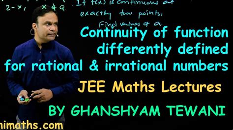Continuity And Differentiability Jee Maths Lecture By Ghanshyam Tewani Cengage Youtube