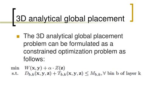 Ppt Tsv Aware Analytical Placement For 3d Ic Designs Powerpoint
