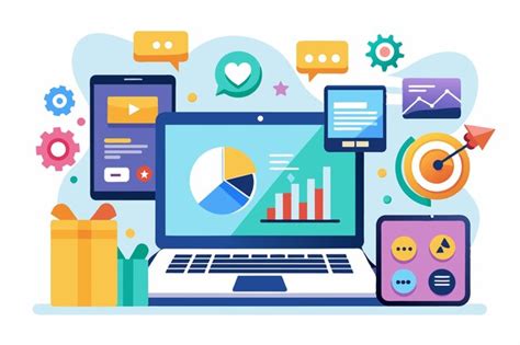 Ilustração De Marketing Digital De Estilo Plano Enfatizando A Distribuição De Conteúdo Vetor
