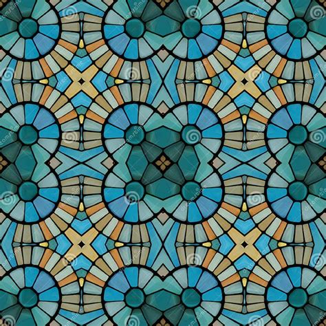 Seamless Tileable Decorative Pattern In Stained Glass Window Style
