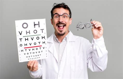 Premium Photo Adult Man Optical Vision Test Concept