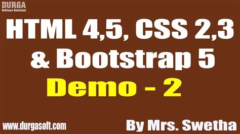 Html 45 Css 23 And Bootstrap 5 Tutorials Demo 2 By Mrs Swetha