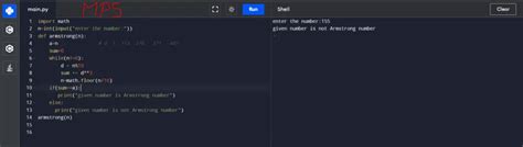 Check Whether The Given Number Is Armstrong In Python