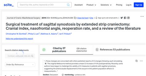 Surgical Treatment Of Sagittal Synostosis By Extended Strip Craniectomy Cranial Index
