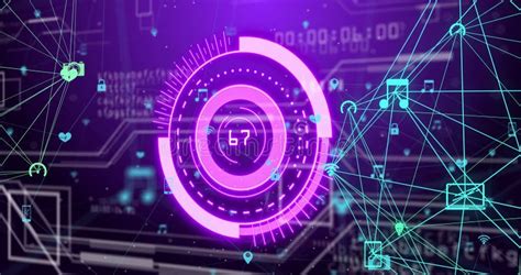 Animation Of Scope Scanning And Network Of Connections Over Data Processing Stock Footage
