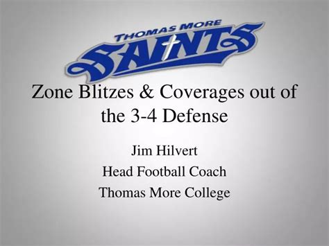 Ppt Zone Blitzes And Coverages Out Of The 3 4 Defense Powerpoint