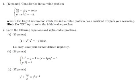 Solved Points Consider The Initial Value Problem Chegg