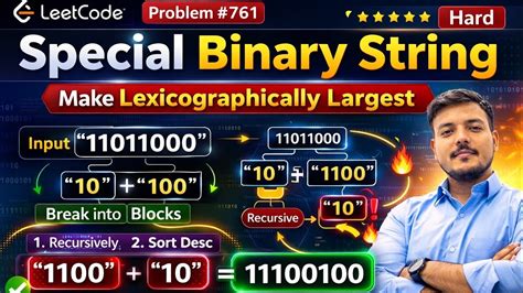Leetcode 761 Special Binary String Java Solution Recursion