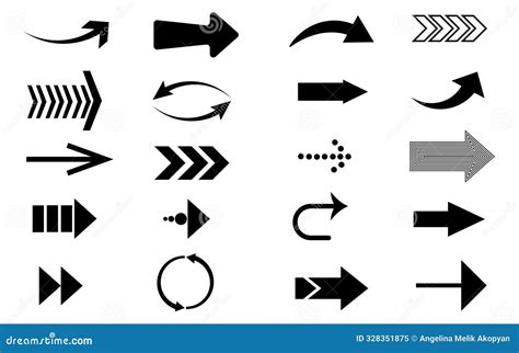 Set Arrow Icons Collection Different Types Of Arrows Sign Black Vector Arrows Fully Editable