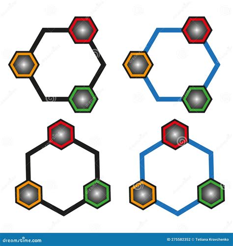 Connected Hexagons Icon Cloud Technology Data Information Infographic