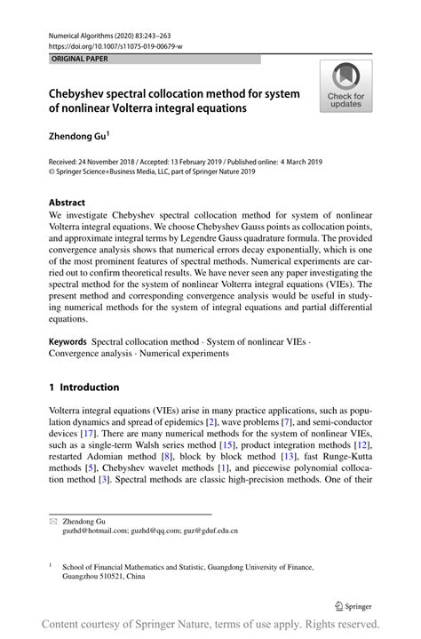 Chebyshev Spectral Collocation Method For System Of Nonlinear Volterra Integral Equations