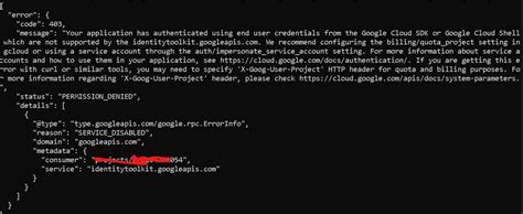 cannot enable email enum protection curl command failing r firebase