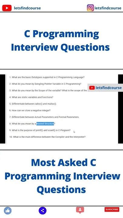 Most Asked C Programming Interview Questions Cprogramming Youtube