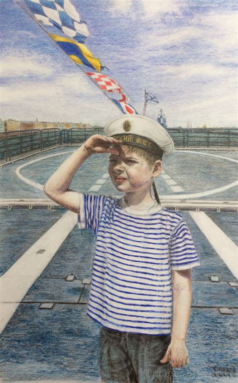 Картина Юный моряк. Размеры: 29x41, Год: 2021, Цена: 5000 рублей ...