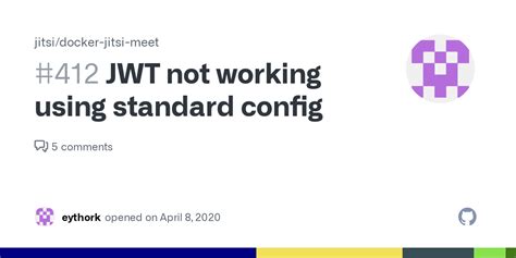 Jwt Not Working Using Standard Config · Issue 412 · Jitsidocker Jitsi Meet · Github