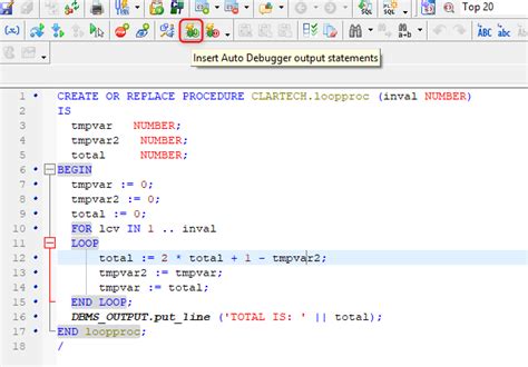 Debugging PL SQL Code With Toad For Oracle