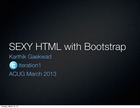 Sexy Html With Twitter Bootstrap Ppt