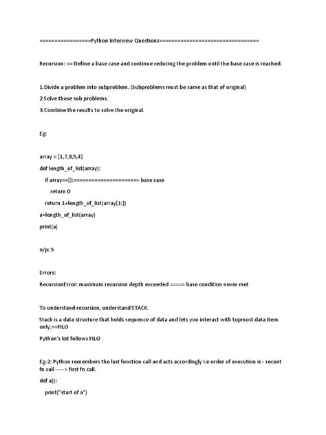 Python Recursion Pdf Subroutine Recursion