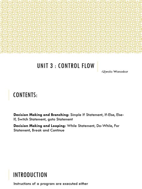 Unit 3 Control Flow Lect 1 Pdf Control Flow Computer Engineering