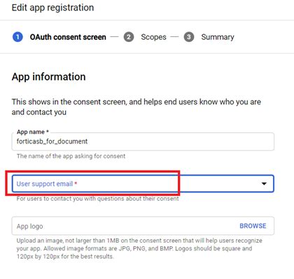Configure OAuth Consent Screen FortiCNP A