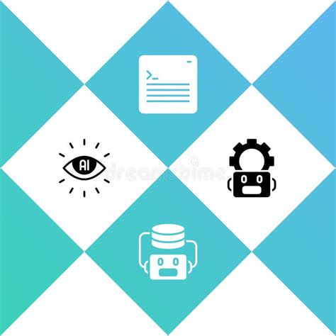 Set Artificial Intelligence Ai Robot Web Developer Programming Code