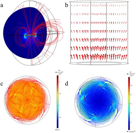 Comsol Simulation Of A Magnetic Induction Lines Applied By A
