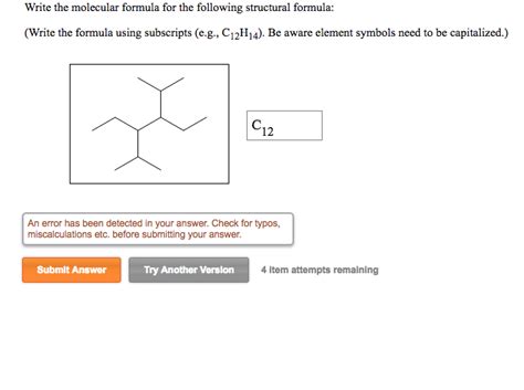 Solved Write The Molecular Formula For The Following