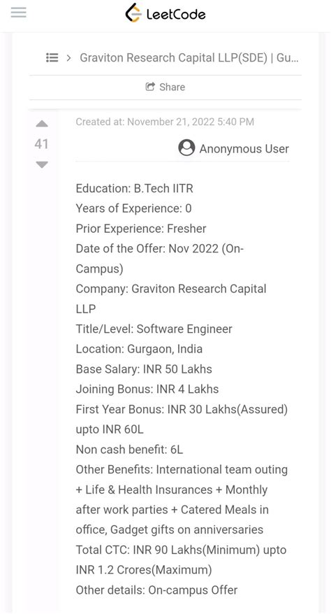 Faang Tier3 Hft Salary Leetcode Job Iit Aman Bansal 24 Comments