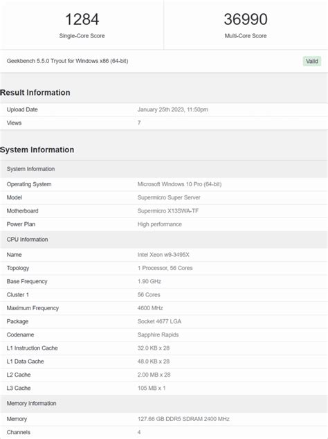 Intel Xeon W9 3495x Sapphire Rapids Workstation Cpu Appears In