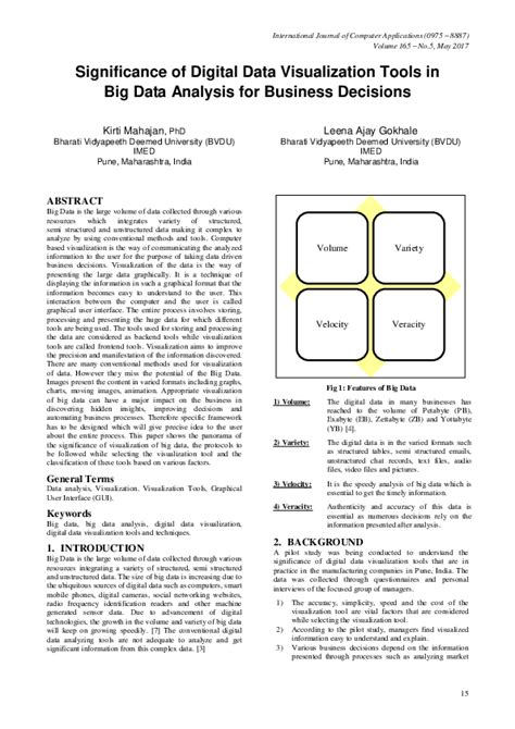 Pdf Significance Of Digital Data Visualization Tools In Big Data Analysis For Business Decisions