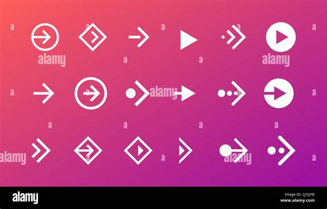 Swipe Right Button Icon Set Application And Social Network Scroll