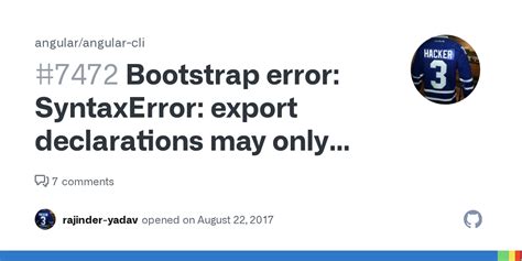 Bootstrap Error Syntaxerror Export Declarations May Only Appear At