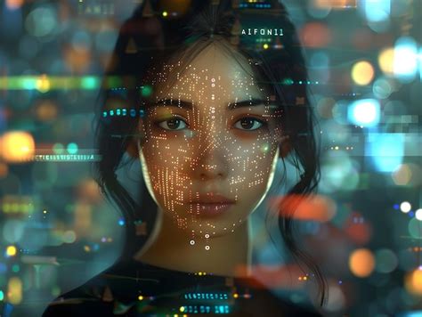 Futuristic Portrait Of An Android Robot Woman Neural Network Ai