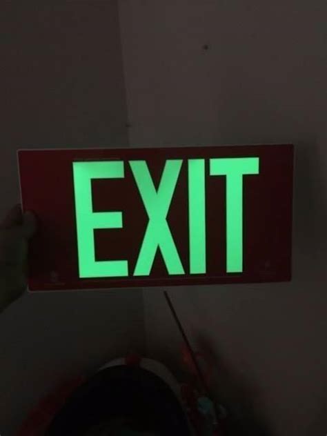 Photoluminescent Exit Sign Red Aluminum Code Approved UL 924 IBC 2012 NFPA 101 CT 03 S