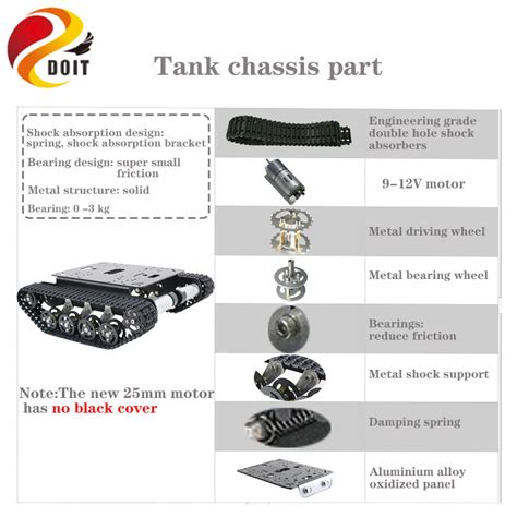 Esp8266 Control Ts100 Smart Shock Absorbing Tank Chassis Nodemcu Controll Kit High Torque Dc
