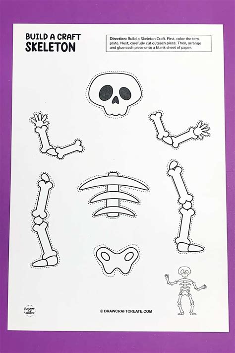 Free Printable Build A Skeleton Craft Draw Craft Create