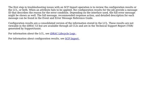 Configuration Results And Lcl Server Configuration Profiles Reference Guide Dell