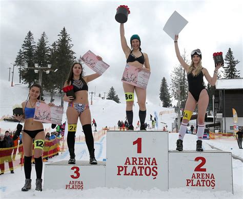 Sex Ski Ladies Girls Sex Up The Slopes At Sixth Annual Bikini Race Daily Star