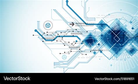 Cpu Concept Circuit Board Technology Background Vector Image