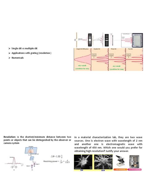 Single Slit Vs Multiple Slit Diffraction Applications Of Gratings And Numerical Solutions Pdf