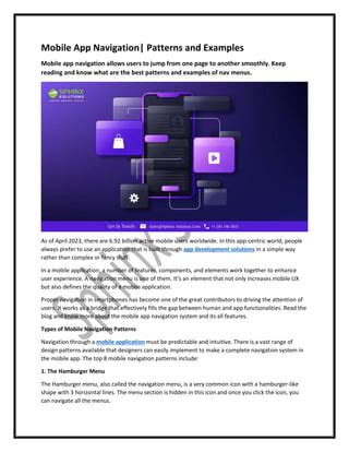 Mobile App Navigation Patterns And Examples Pdf