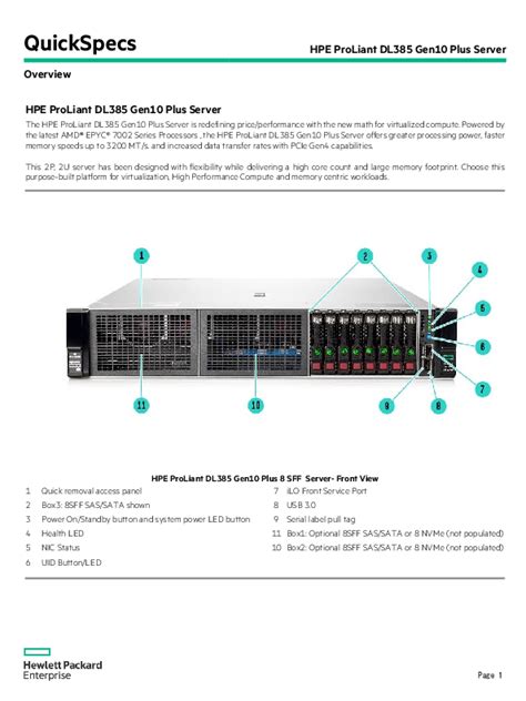 Hpe Proliant Dl Gen Plus Server