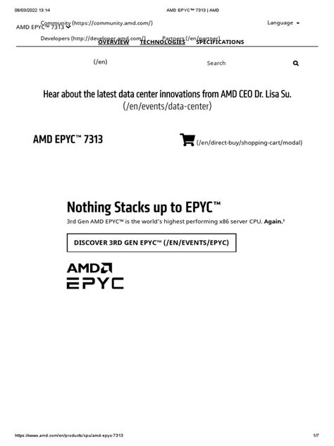 Amd Epyc 7313 Amd Pdf Computer Engineering Integrated Circuit