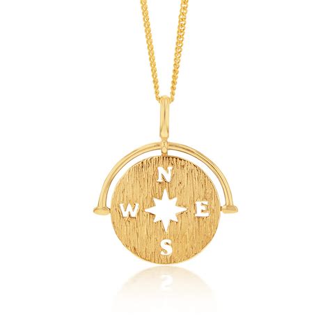 9ct Yellow Gold Compass Pendant Shiels Jewellers