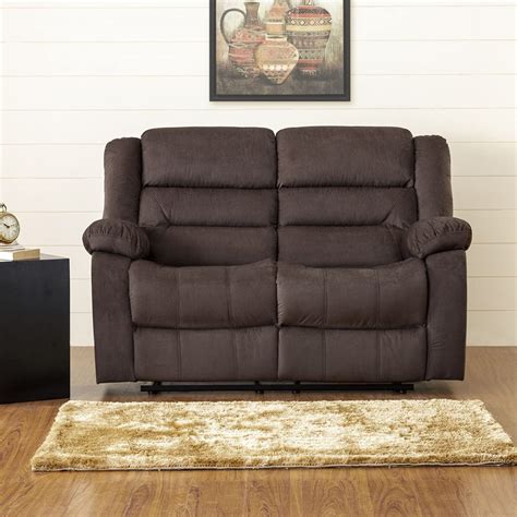Home Centre Nairobi Two Seater Recliner Polyester Wood Brown Amazon In Home Kitchen