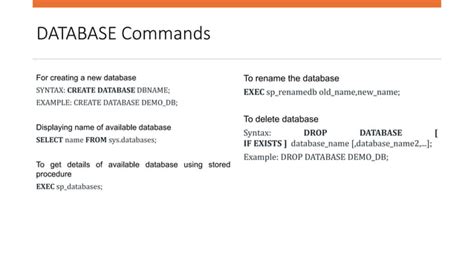 Sql Introduction And Its Basic Commands Ppt