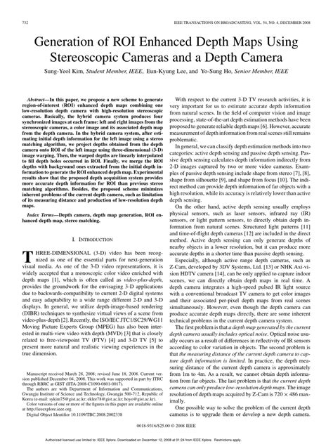 Pdf Generation Of Roi Enhanced Depth Maps Using Stereoscopic Cameras And A Depth Camera