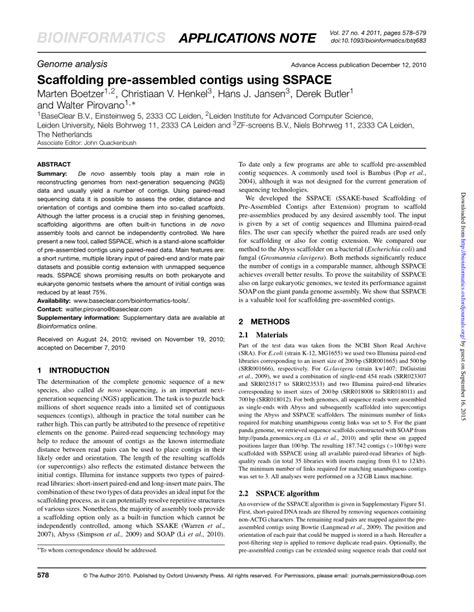 pdf scaffolding pre assembled contigs using sspace