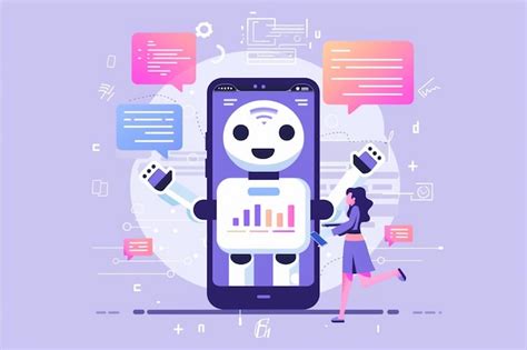 An Ai Chatbot Assisting A Happy User Premium Ai Generated Vector